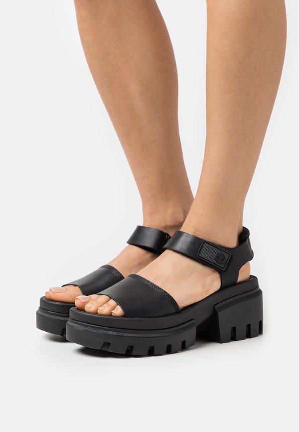Timberland EVERLEIGH ANKLE STRAP - Platform sandals - black - Zalando.co.uk