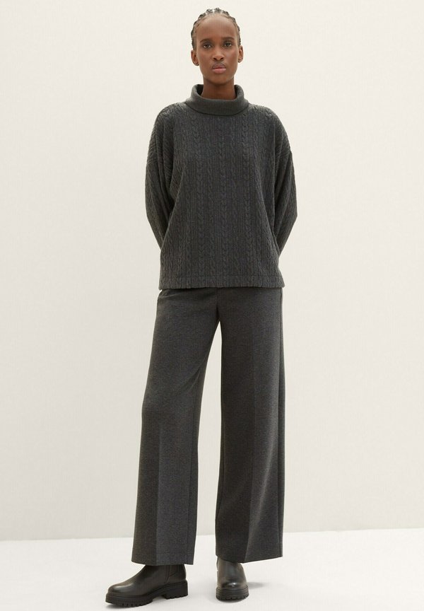 TOM TAILOR DENIM Strickpullover - shale grey melange/grau-meliert ...