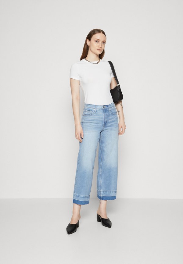 GAP WIDE LEG CROP JAMES - Jean boyfriend - light wash/denim bleu gris ...