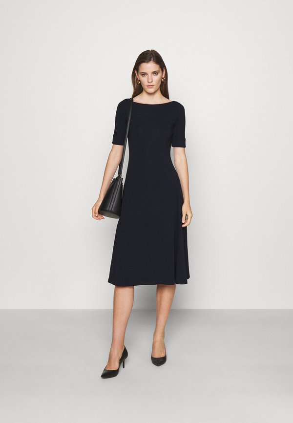 Lauren Ralph Lauren MUNZIE ELBOW SLEEVE DAY DRESS - Jerseyklänning - lighthouse navy/mörkblå ...