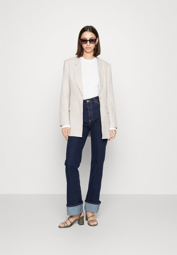 La Strada Unica PENNY PIN STRIPED - Kort kappa / rock - medium grey ...