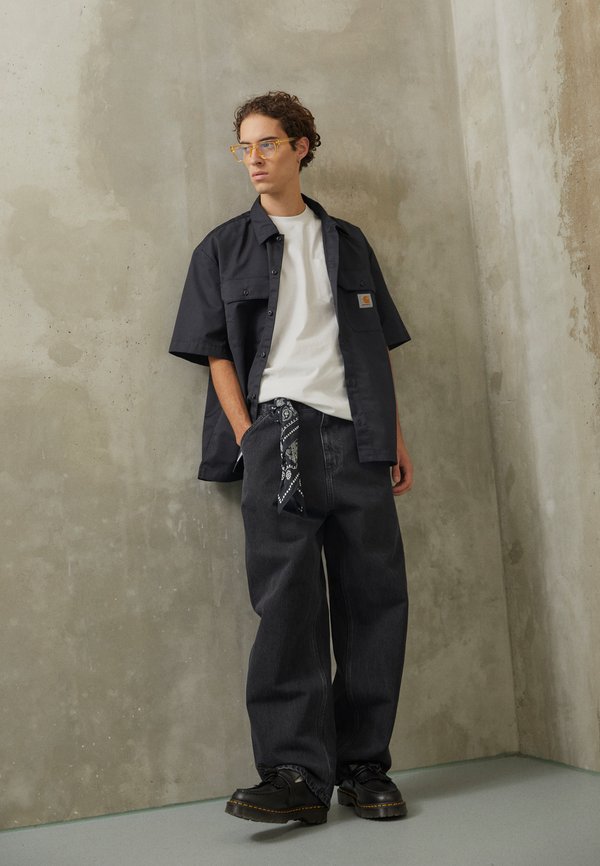 Carhartt WIP BRANDON PANT - Jeans Relaxed Fit - black stone washed ...