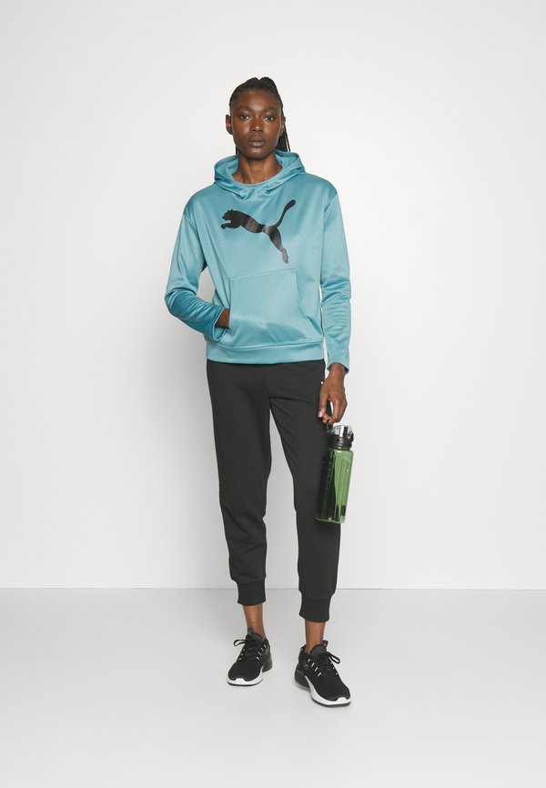 Puma ESS+ METALLIC LOGO - Jersey con capucha - black/gold/negro ...