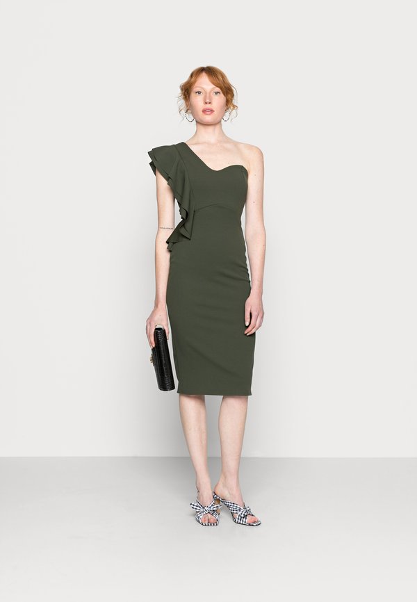 WAL G. V NECK RUFFLE SLEEVE MIDI DRESS - Juhlamekko - black/royal blue ...