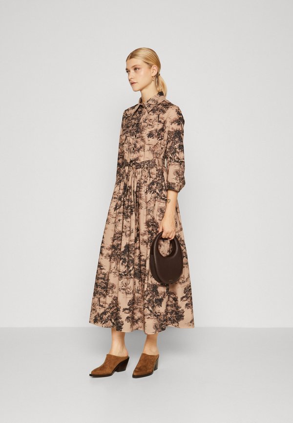 Yas Yassavanna Long Shirt Dress Maxi Jurk Blackliromeerkleurig