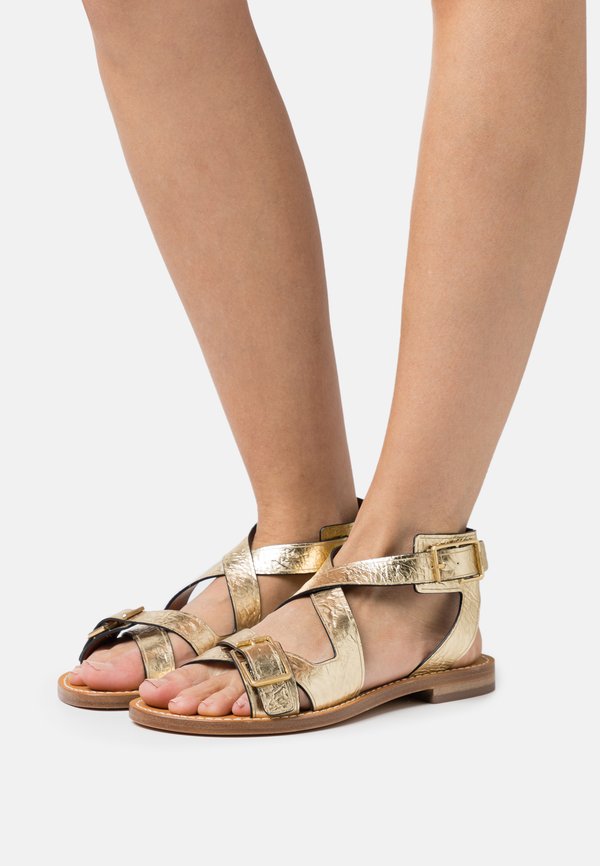 Zadig & Voltaire CECILIA CAPRESE WRINKLED METAL - Sandals - gold/gold ...