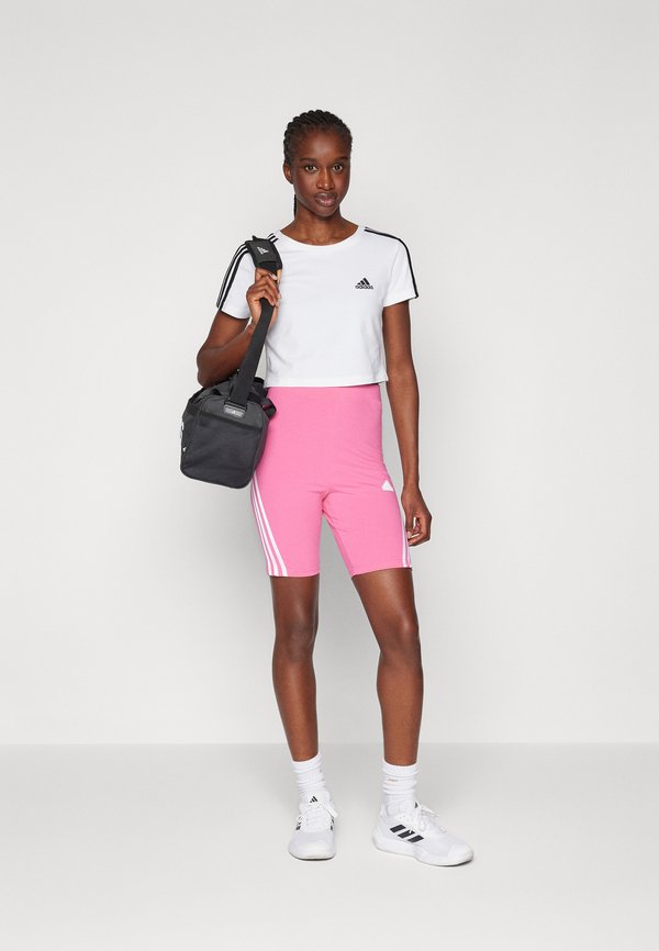 adidas Sportswear ESSENTIALS 3-STRIPES - T-Shirt print - black/white ...