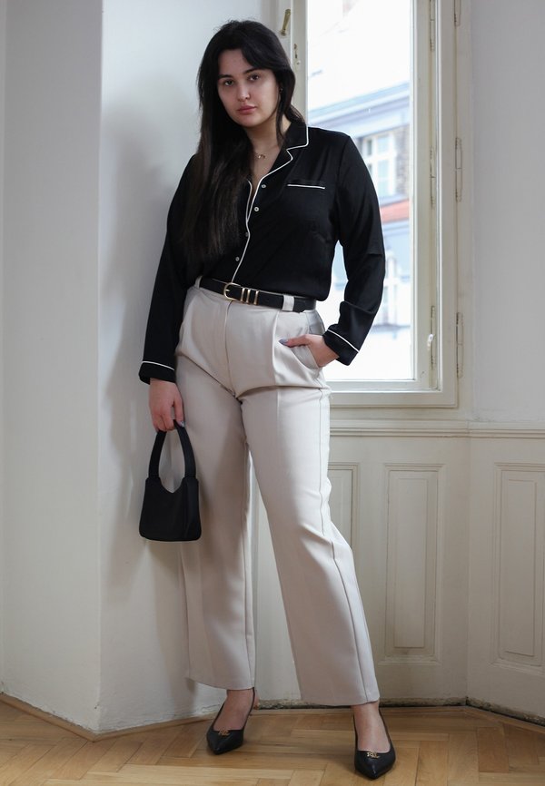 Anna Field SIMPLE SATIN SHORT SET - Pyjamas - black/svart - Zalando.no