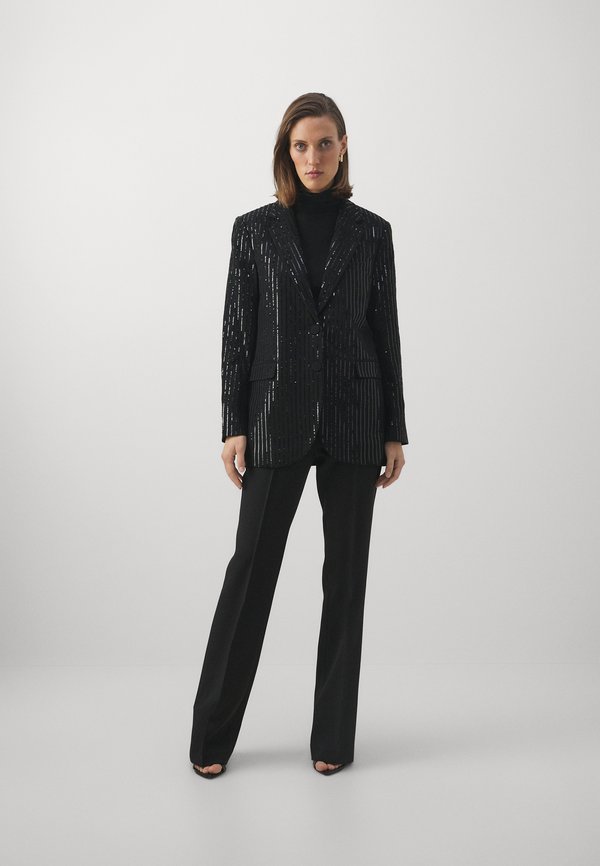 Pinko OTTETTO PANTALONE CREPE - Stoffhose - black/ecru/schwarz - Zalando.ch