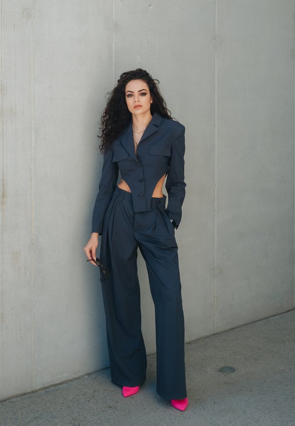 Marks & Spencer CREPE TAB DETAIL WIDE LEG - Pantaloni - black/nero ...