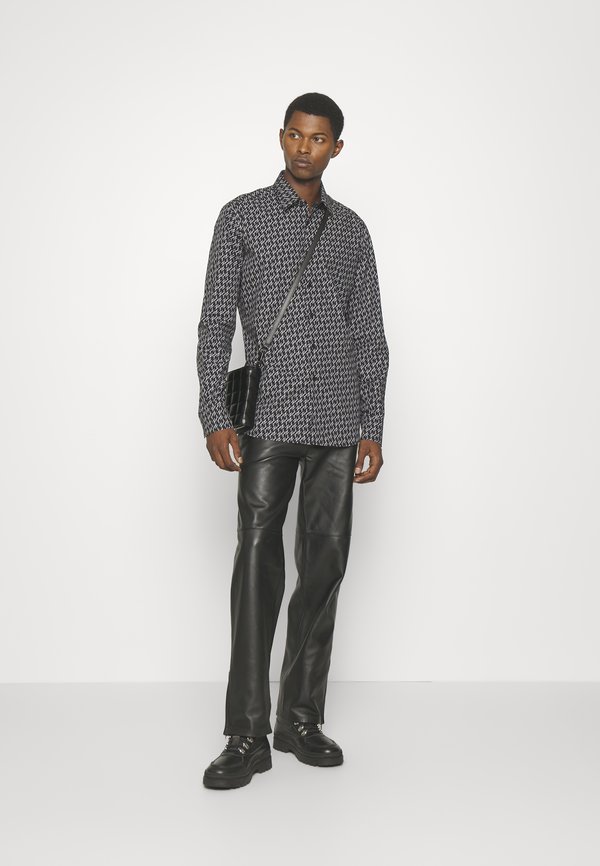 STUDIO ID GUIDO TROUSERS - Leather trousers - black/black - Zalando.co.uk