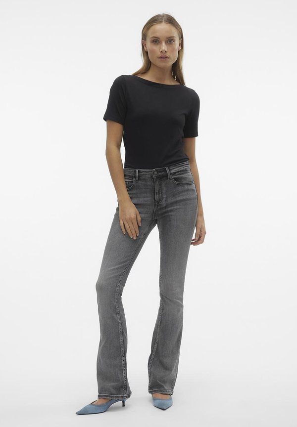 Vero Moda VMFLASH - Flared Jeans - medium grey denim/grey denim ...