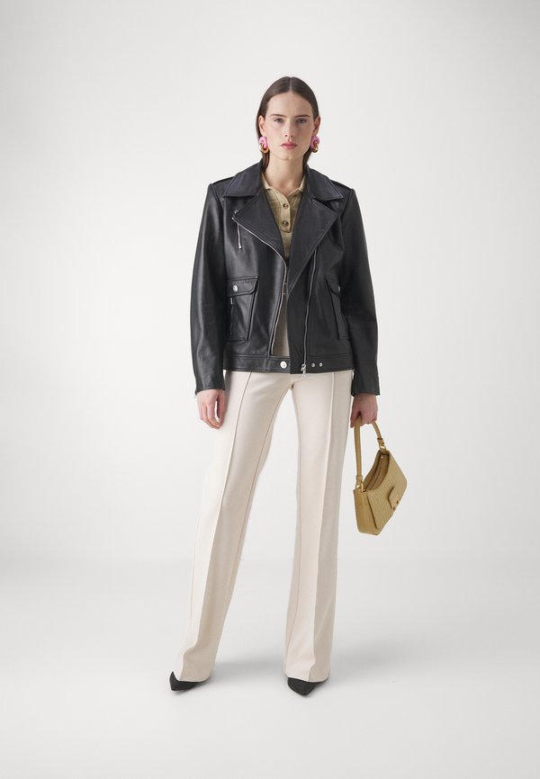 Marella GARBATA - Leather jacket - black - Zalando.co.uk