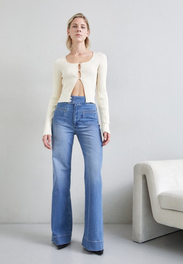 ROKH FLAP DETAILED TROUSERS - Flared Jeans - light blue/hellblau ...
