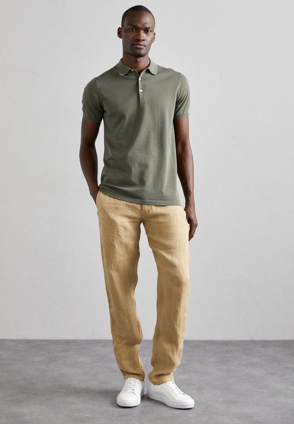 120% Lino MEN DRAWSTING PANT - Pantaloni - safari soft fade/beige ...