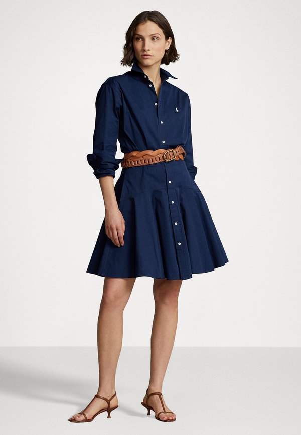 Polo Ralph Lauren ELA LONG SLEEVE DAY DRESS - Skjortklänning - navy ...