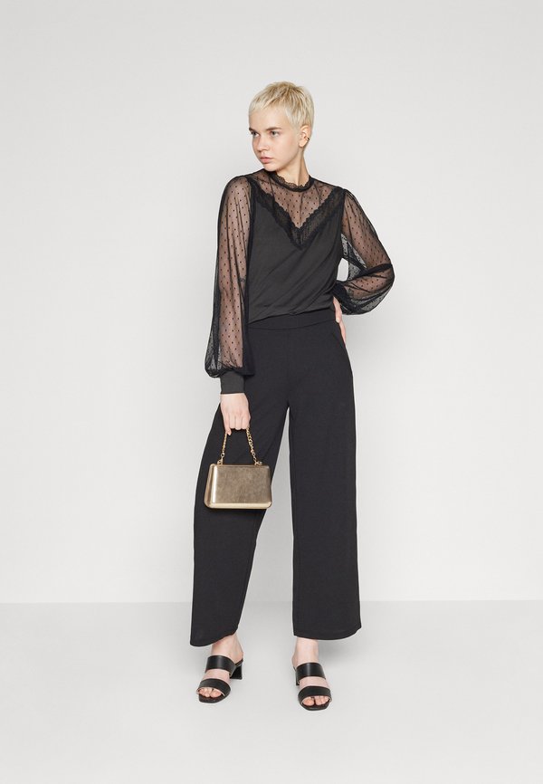 Gina Tricot JENNA WIDE LEG TROUSERS - Bukser - black/sort - Zalando.dk