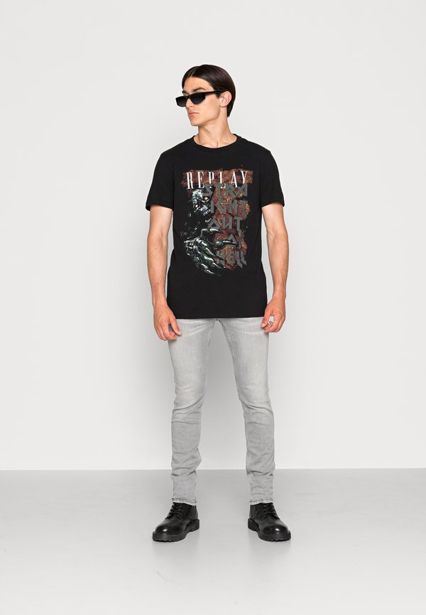 Replay ANBASS HYPERFLEX REUSED - Jean slim - super light grey/denim ...