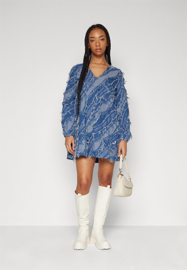 SOMETHINGNEW SNSALLY REVERSE DRESS - Vardagsklänning - medium-blue/blå ...