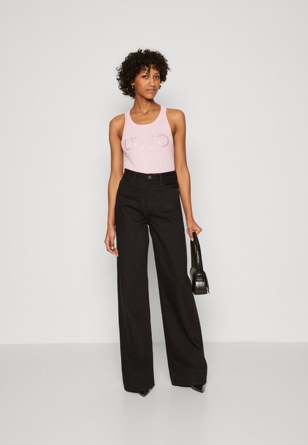 Calvin Klein HIGH RISE WIDE INFINITE - Flared Jeans - denim black/black ...