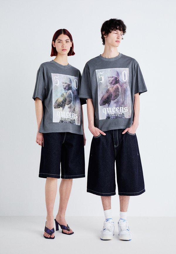 Jaded London Washed Jumbo Jorts Unisex Denimové šortky Washed Black
